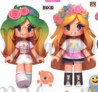 Roblox Girl Avatar Stickers: Printable Gamer Stickers (PDF File) - Etsy