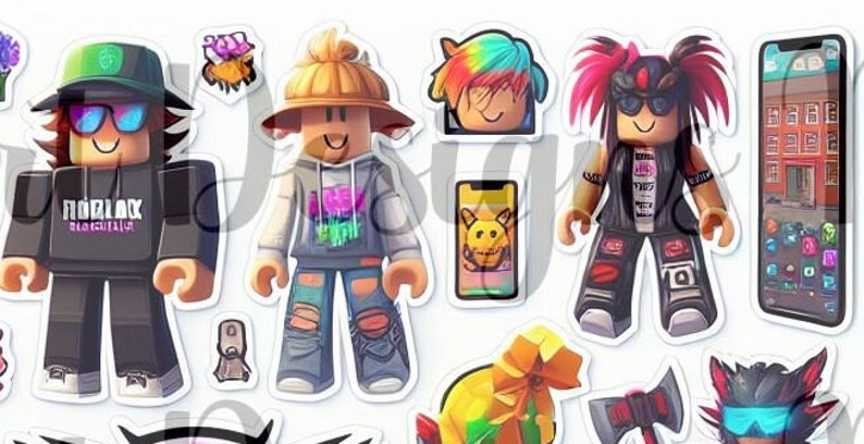 Roblox stickers, sticker sheet, 30 printable pdf file png file Digital ...