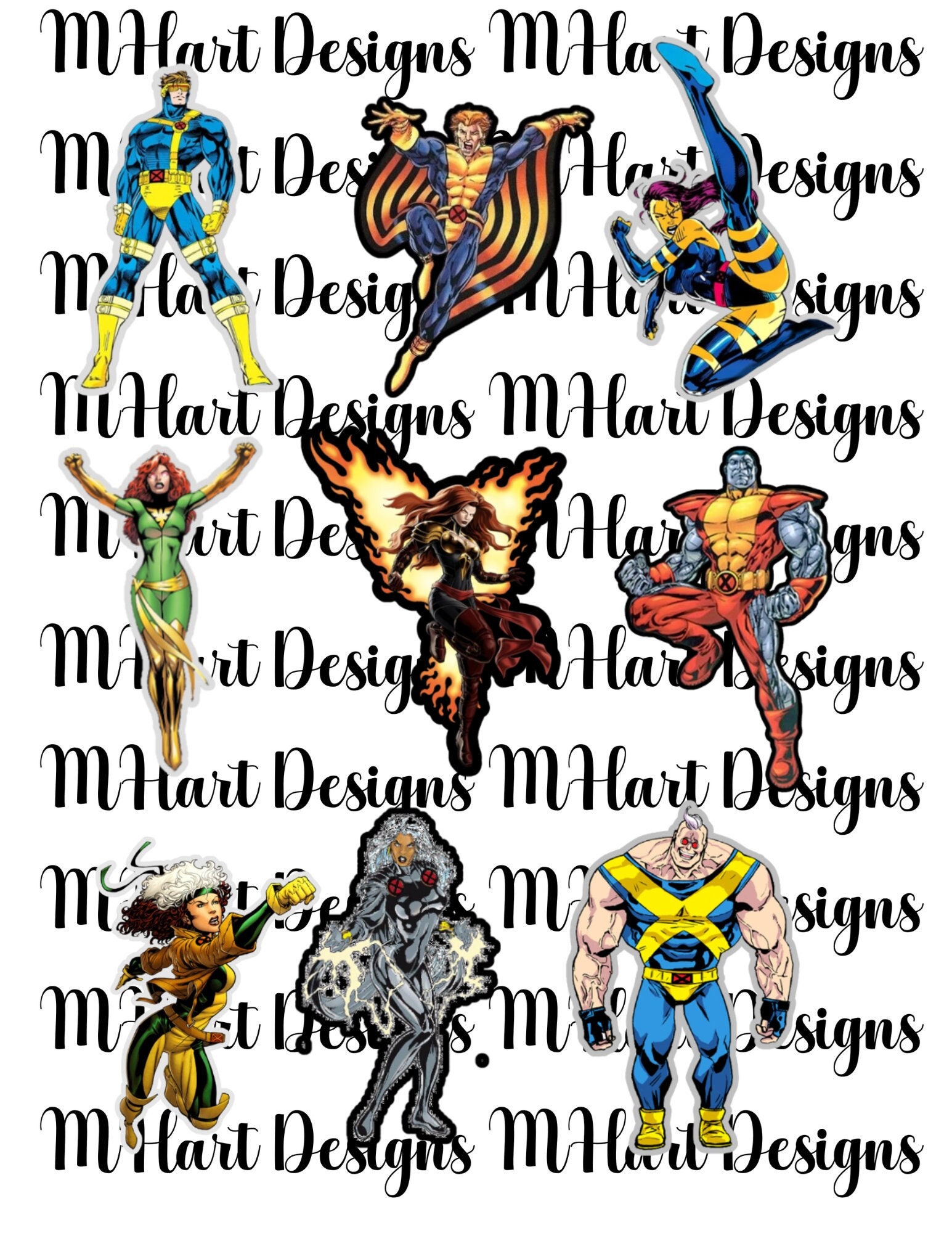 Xmen Inspired Stickers, Sticker Sheet, 16 Printable Pdf File Png File ...