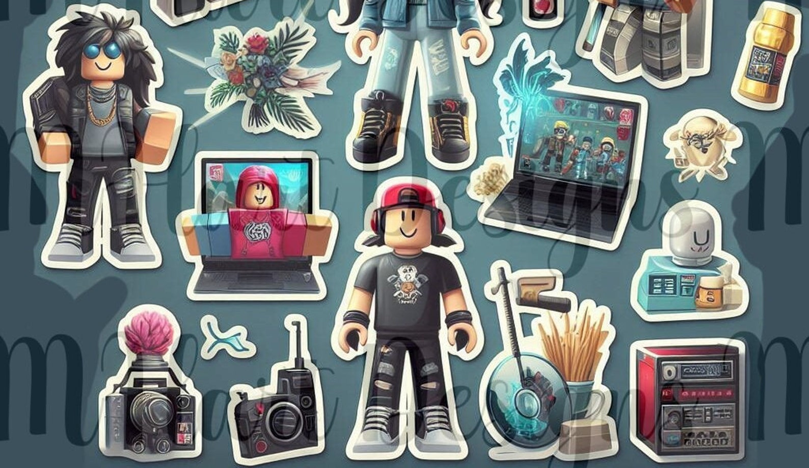 Roblox Stickers, Sticker Sheet, 20 Printable Pdf File Png File Digital ...