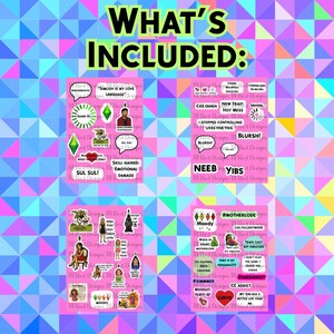 Sims 4 Stickers: Digital Gamer Scrapbook Set (PNG, PDF Downloadable ...