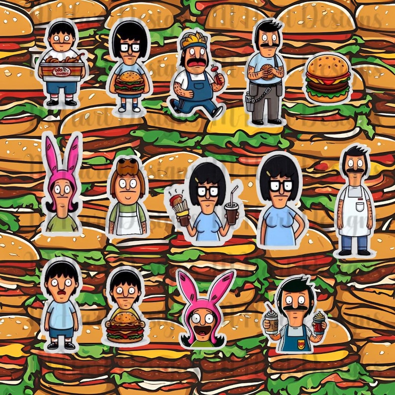 Bobs Burgers Printable Stickers- PNG -sublimation Image, Digital Image ...