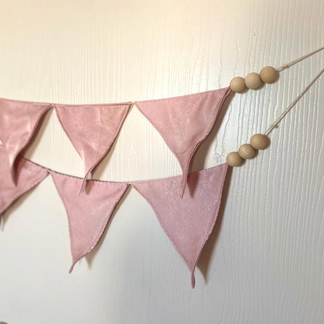 Triangle Bunting • Pink Bunting Flags • Nursery Bunting • Triangle ...