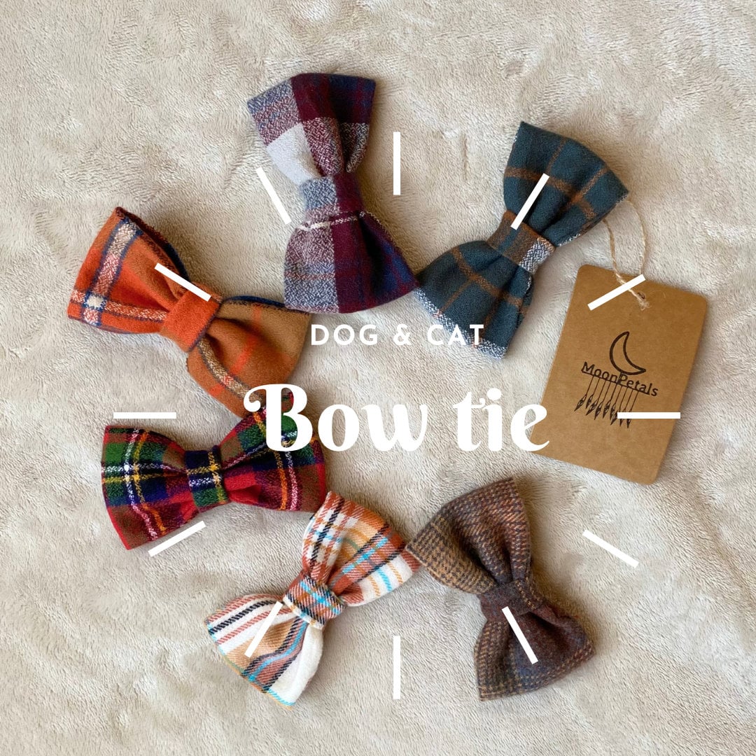 Plaid Flannel Pet Bow Tie: Flannl Dog Bow Tie • Plaid Dog Bow Tie • Big ...