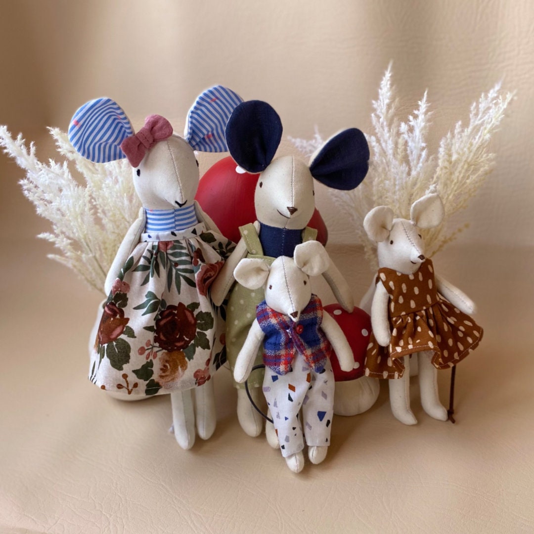 Maileg Mouse Doll Mouse Familly Doll Dollhouse Mouse Miniature Doll ...