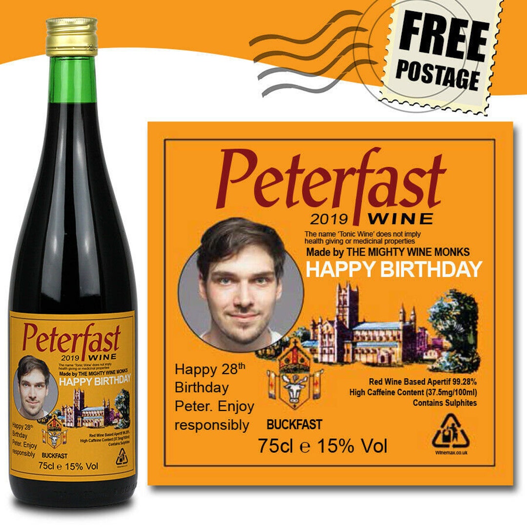 Personalised Buckfast Label With PHOTO - Etsy