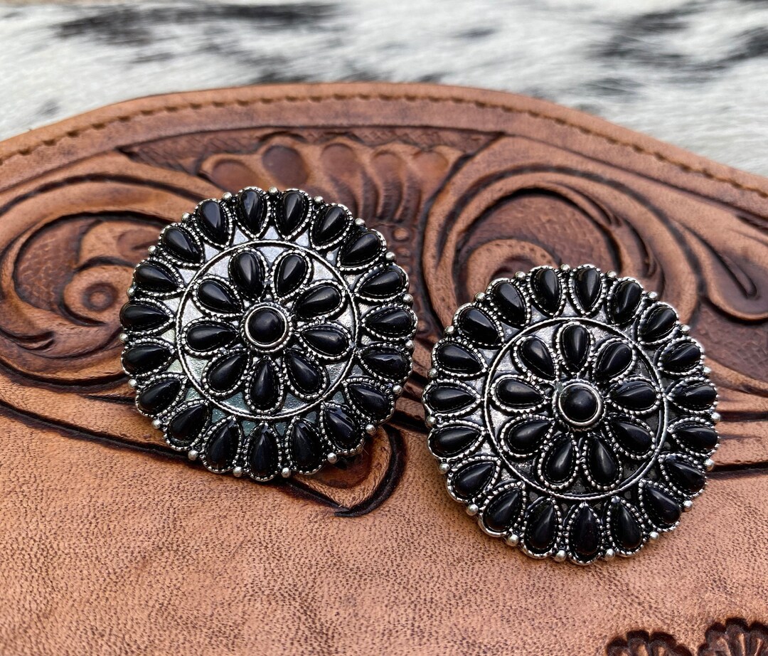 Black Starburst Concho Studs - Etsy