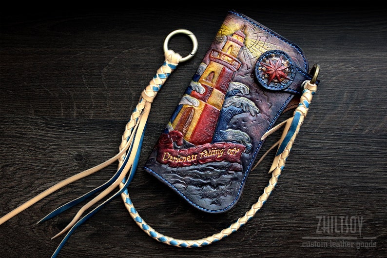 PDF pattern / Motorcycle Gift Biker Long Leather Wallet with | Etsy