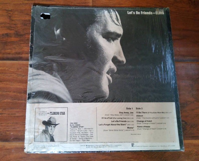 Elvis, "lets Be Friends" Record - Etsy