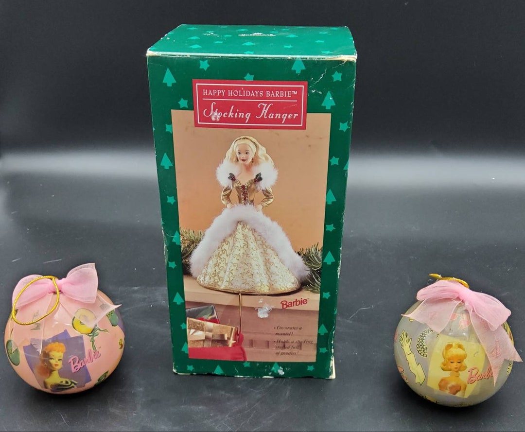 Vintage Barbie Stocking Hanger and Christmas Tree Balls - Etsy