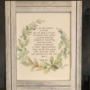 Isaiah 61.3 Framed Wall Art, Framed Bible Verse, Beauty for Ashes ...