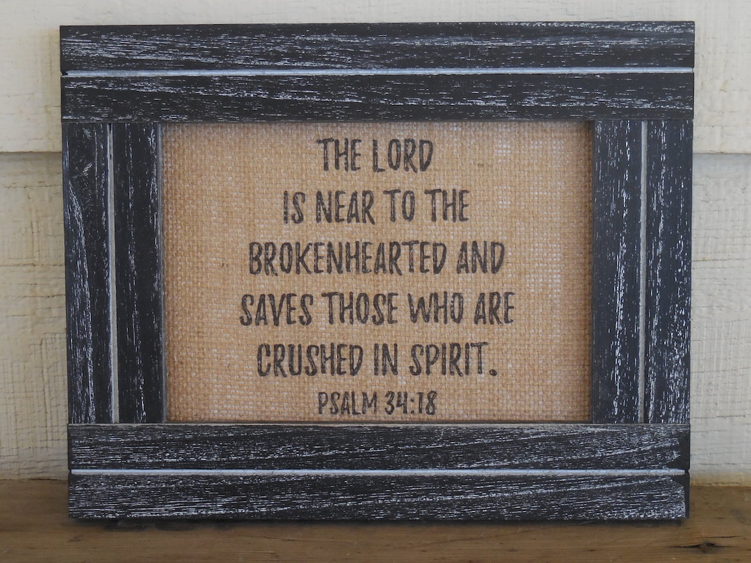 Framed Psalm 34 Print, Bible Verse Wall Art, Pastor Gift, 5 X 7 Inches ...