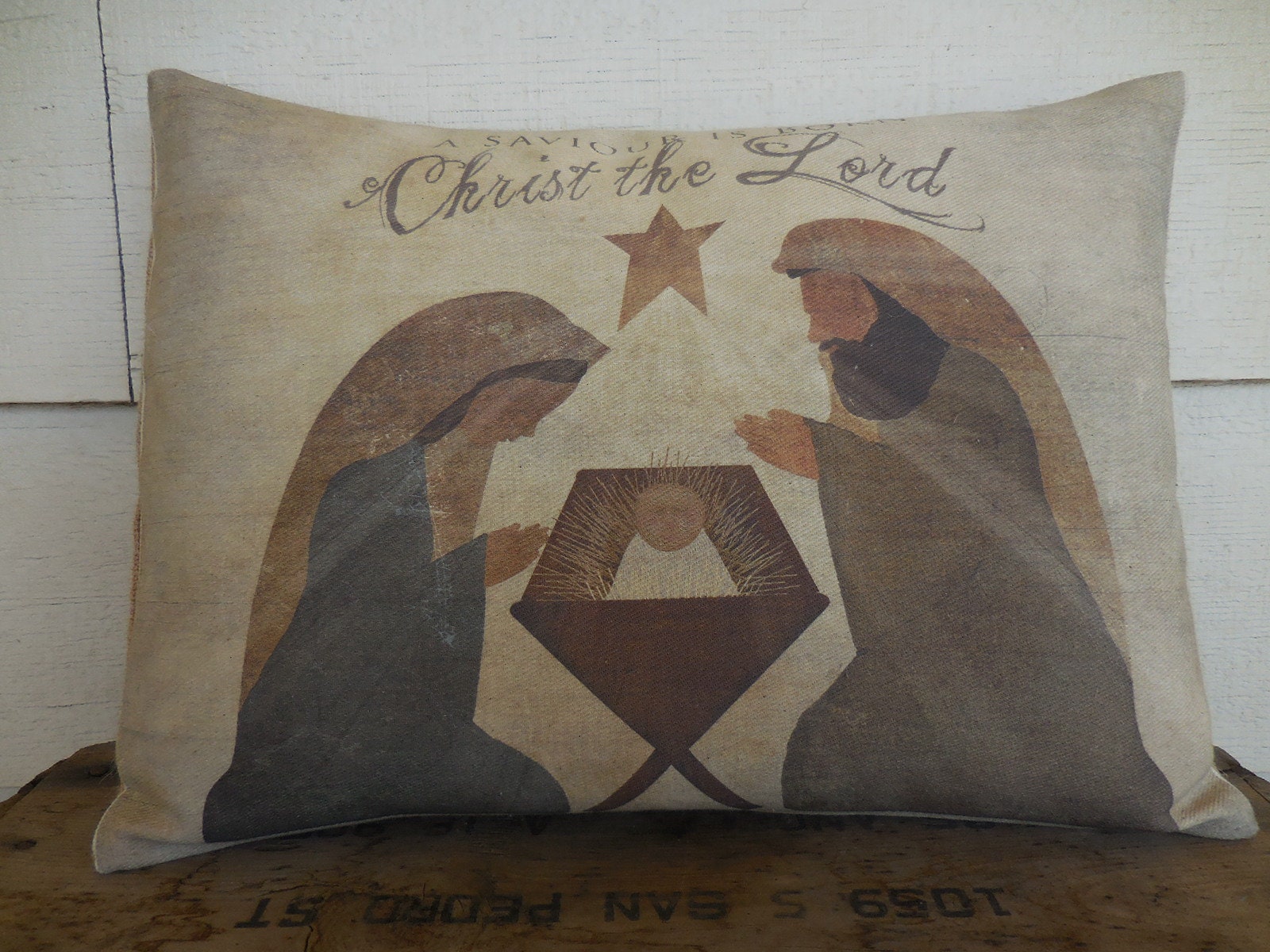 Christmas Nativity Pillow Rustic Christmas Modern Farmhouse - Etsy