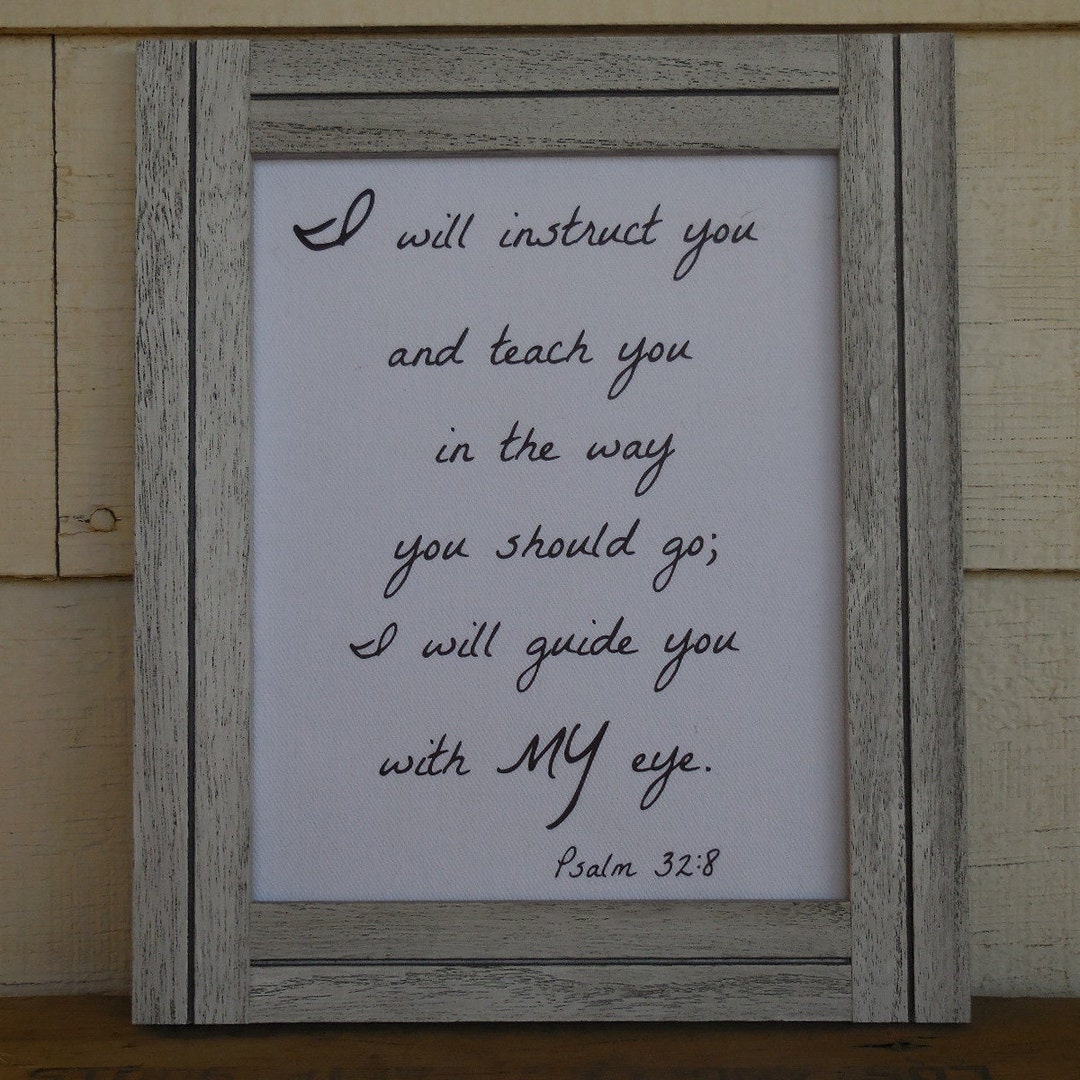 Framed Psalm 32:8, Bible Verse Wall Art, Framed Bible Verse, Bible ...