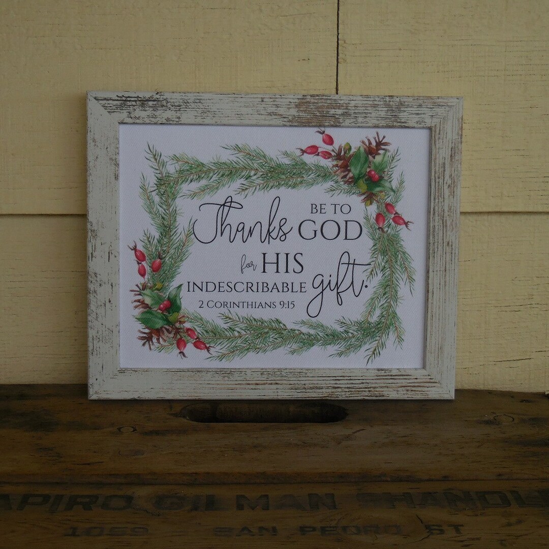 2 Corinthians 9:15 Framed Art, 8 X 10 Inch Bible Verse Prints ...