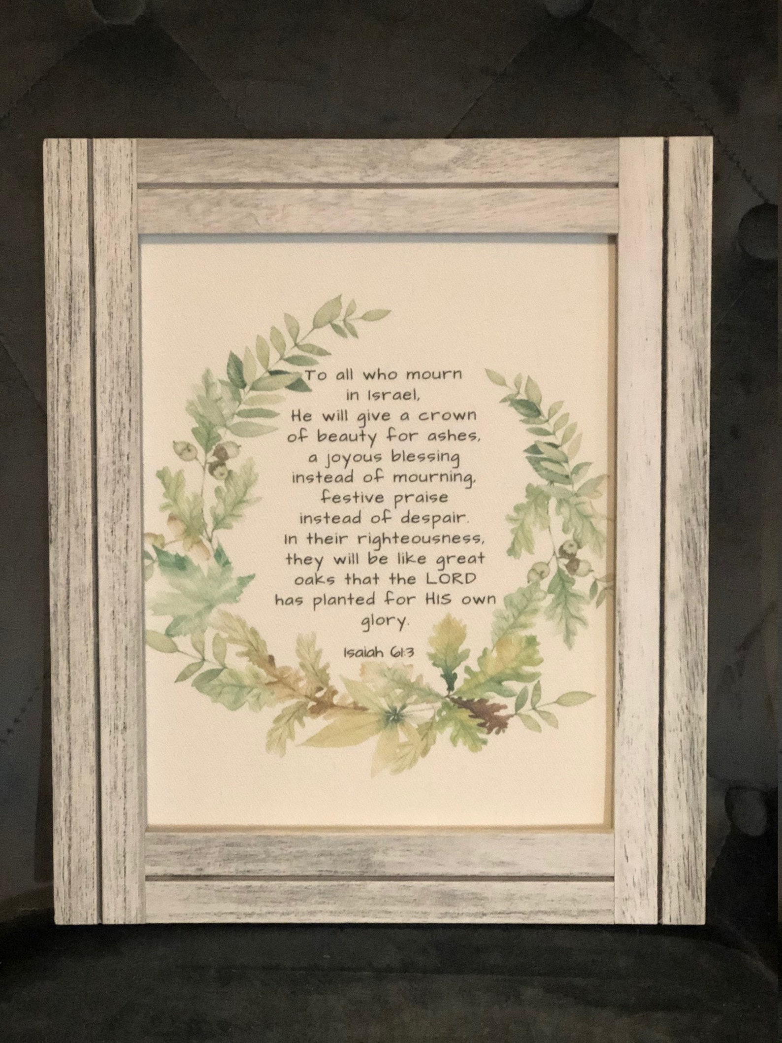 Isaiah 61.3 Framed Wall Art Framed Bible Verse Beauty for | Etsy