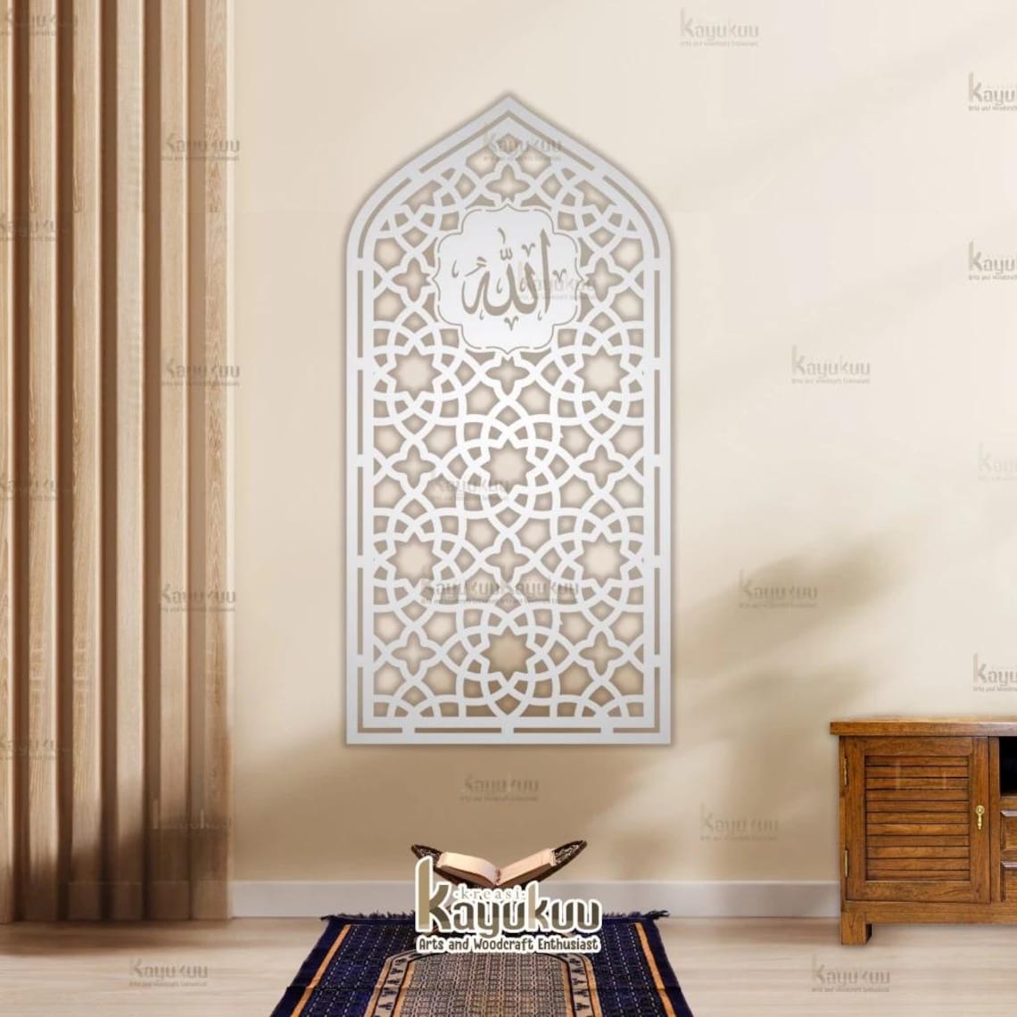 Minimalist Mihrab Wall Decor: Modern Islamic Prayer Niche, Wood Arch - Etsy
