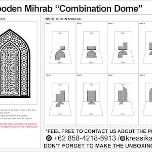 Wooden Mihrab "combination Dome" 3D Islamic Wall Art Decor With LED ...