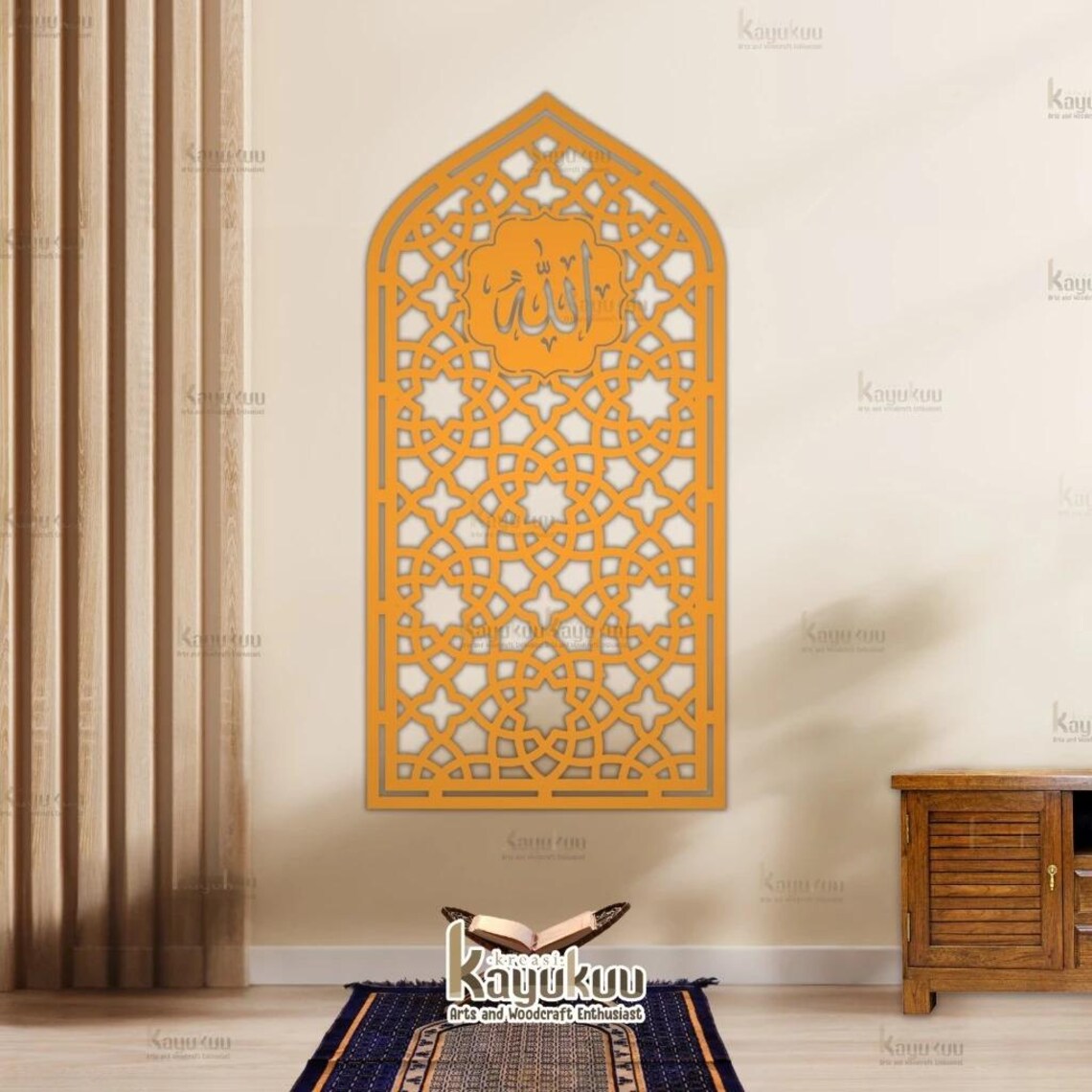Minimalist Mihrab Wall Decor: Modern Islamic Prayer Niche, Wood Arch - Etsy