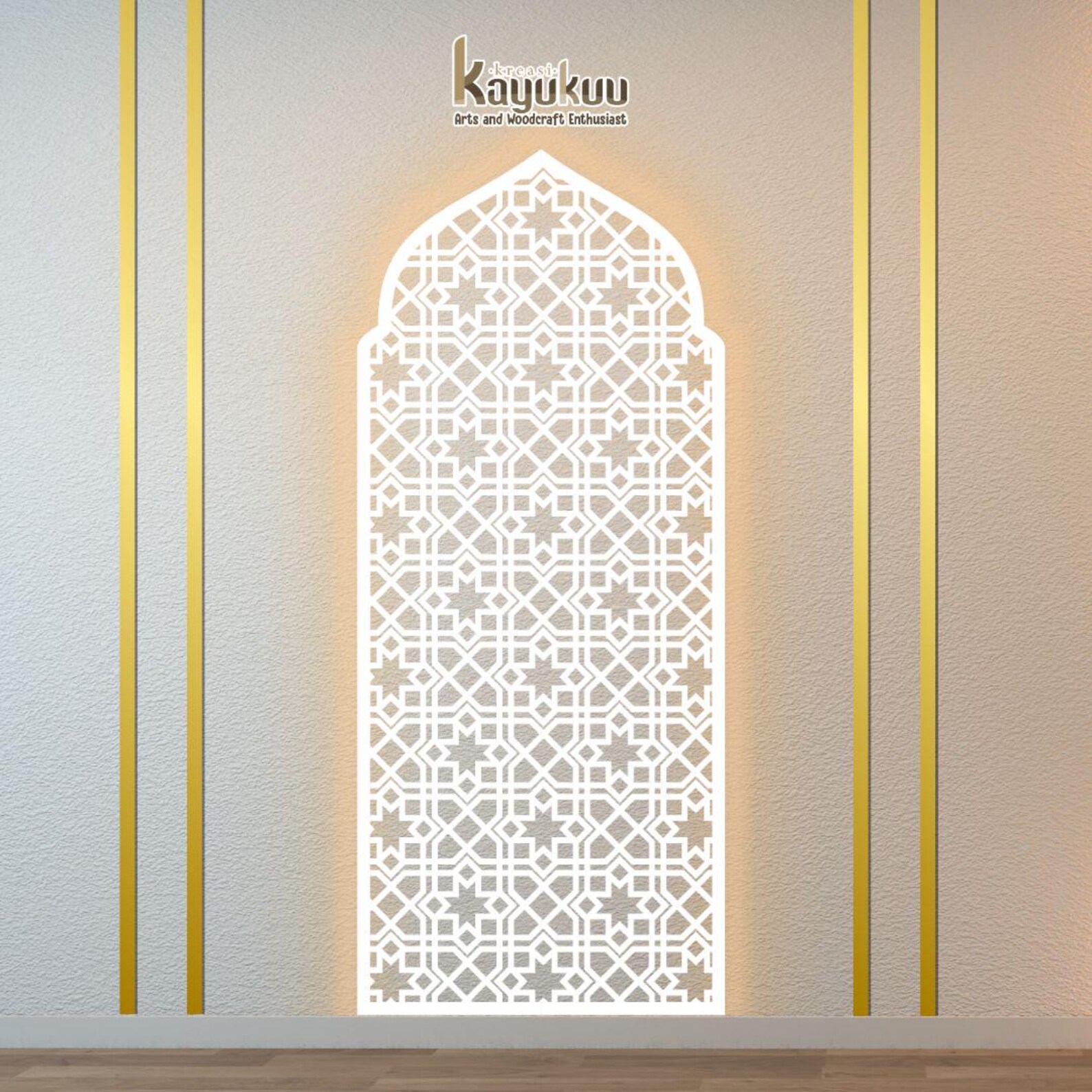 Wooden Mihrab "geometric Dome" With LED Lamp 3D Islamic Wall Art Decor ...