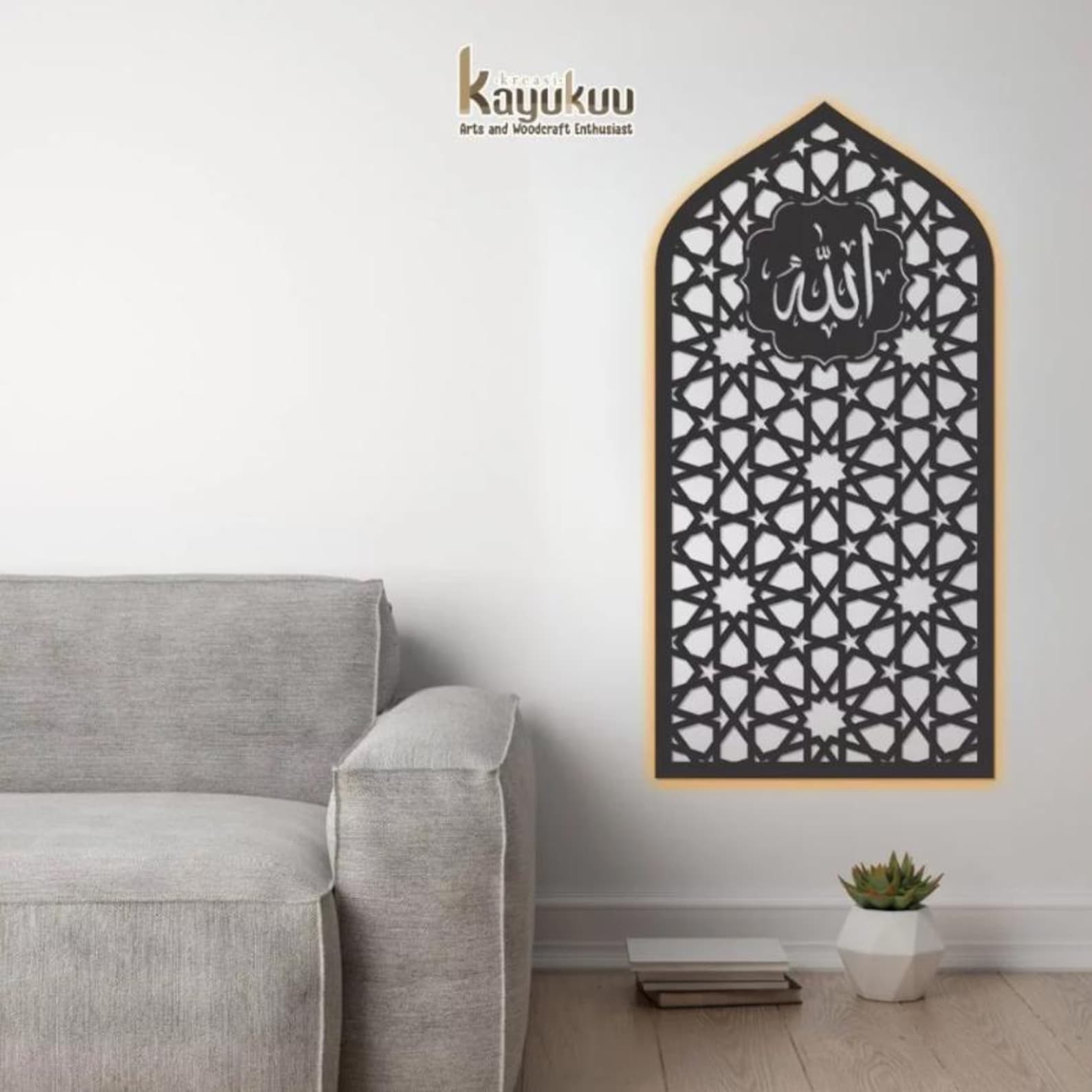 Wooden Mihrab Mushola "mini Dome" 3D Islamic Wall Art Decor Made From ...