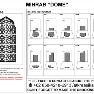 Wooden Mihrab Musholla "dome" 3D Islamic Wall Art Decor Made From ...