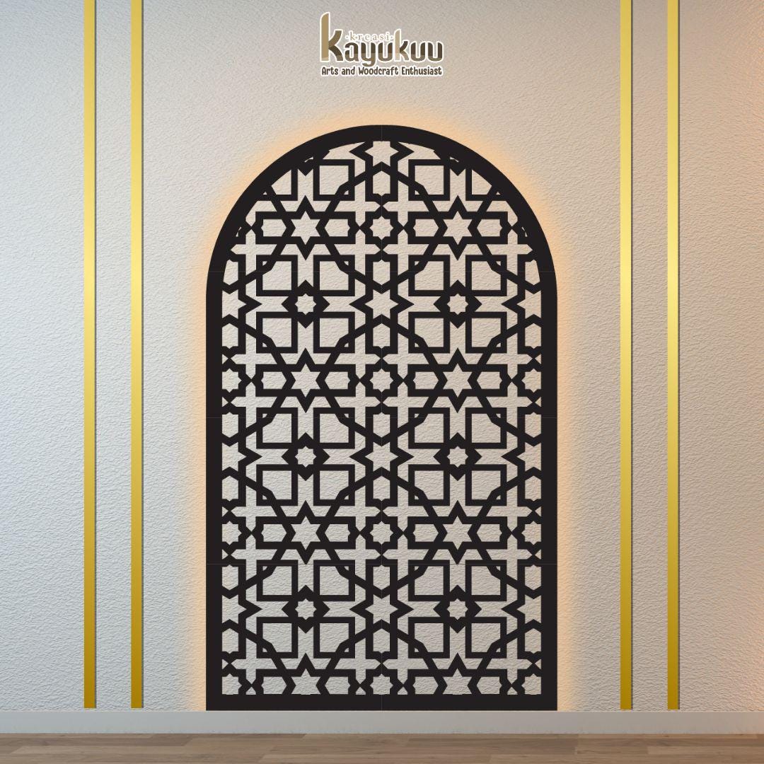 Wooden Mihrab "round" With LED Lamp 3D Islamic Wall Art Decor Made From ...