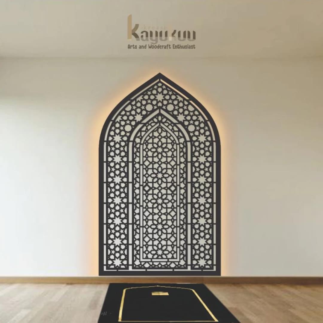 Wooden Mihrab "combination Dome" 3D Islamic Wall Art Decor With LED ...