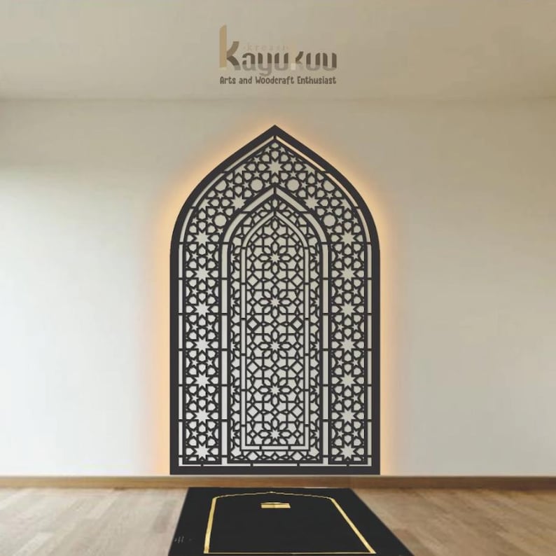 Wooden Mihrab "combination Dome" 3D Islamic Wall Art Decor With LED ...