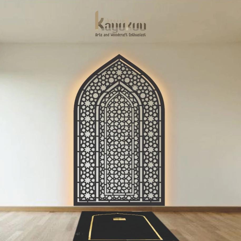 Wooden Mihrab "combination Dome" 3D Islamic Wall Art Decor With LED ...