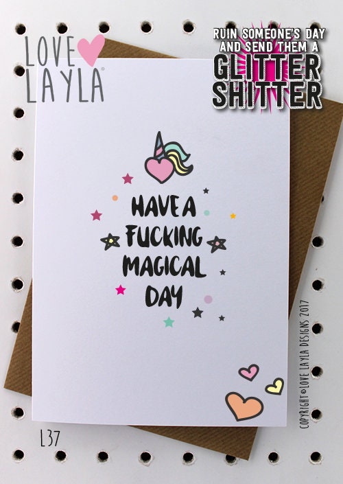 Glitter Shitter Unicorn Birthday Cards | Etsy Australia