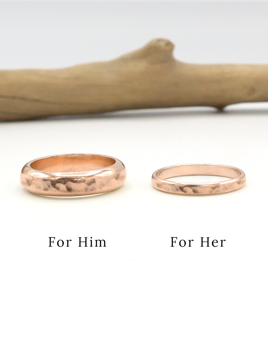Couple Ring Set, Rose Gold Couple Rings, His Her Promise Ring for ...