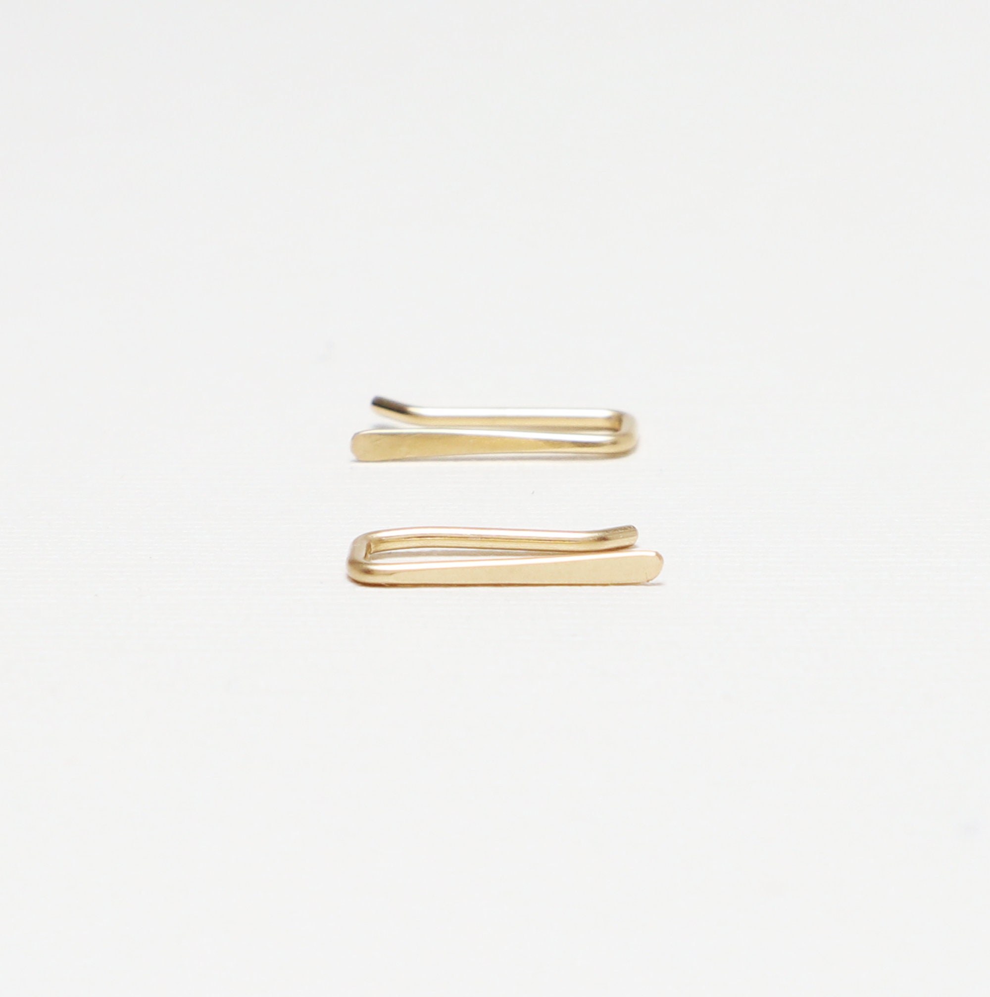 Minimalist Earrings, Gold Straight Ear Climbers, Simple Line Earring ...