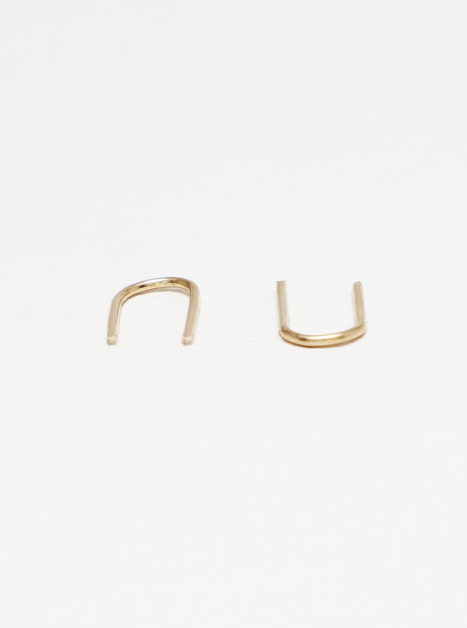Minimalist Earrings, Gold Arc U Earrings, Silver U Earrings, Open Hoop ...