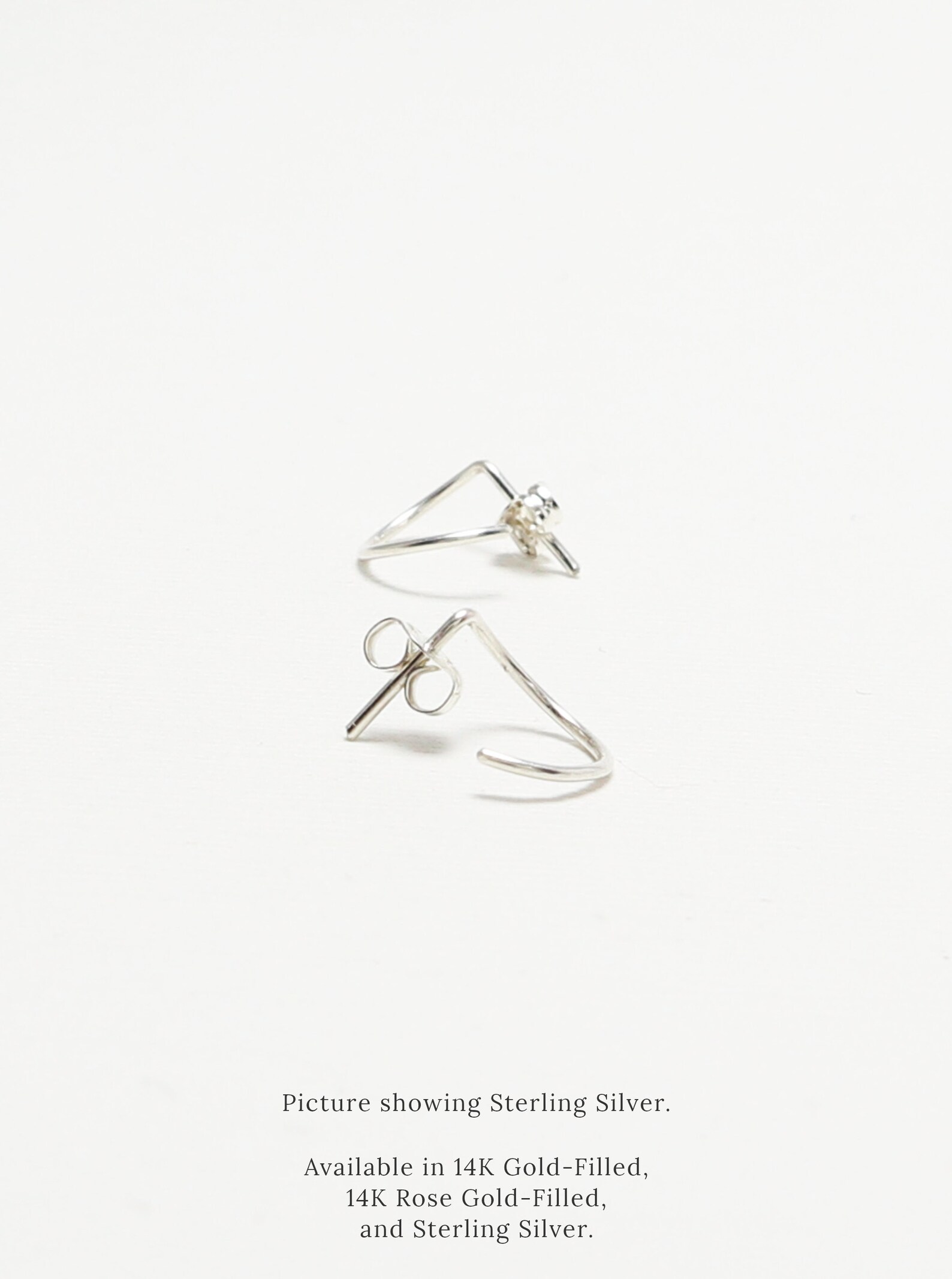 Open Hoop Gold Stud Earrings Small Half Hoops Tiny Huggie | Etsy