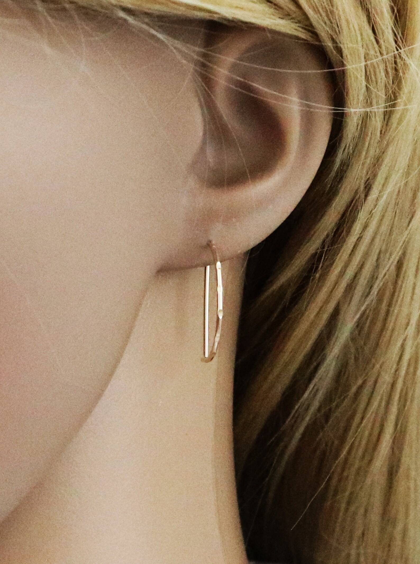 Half Moon Hoop Earrings, Half Hoop Earrings, Half Circle Earrings ...