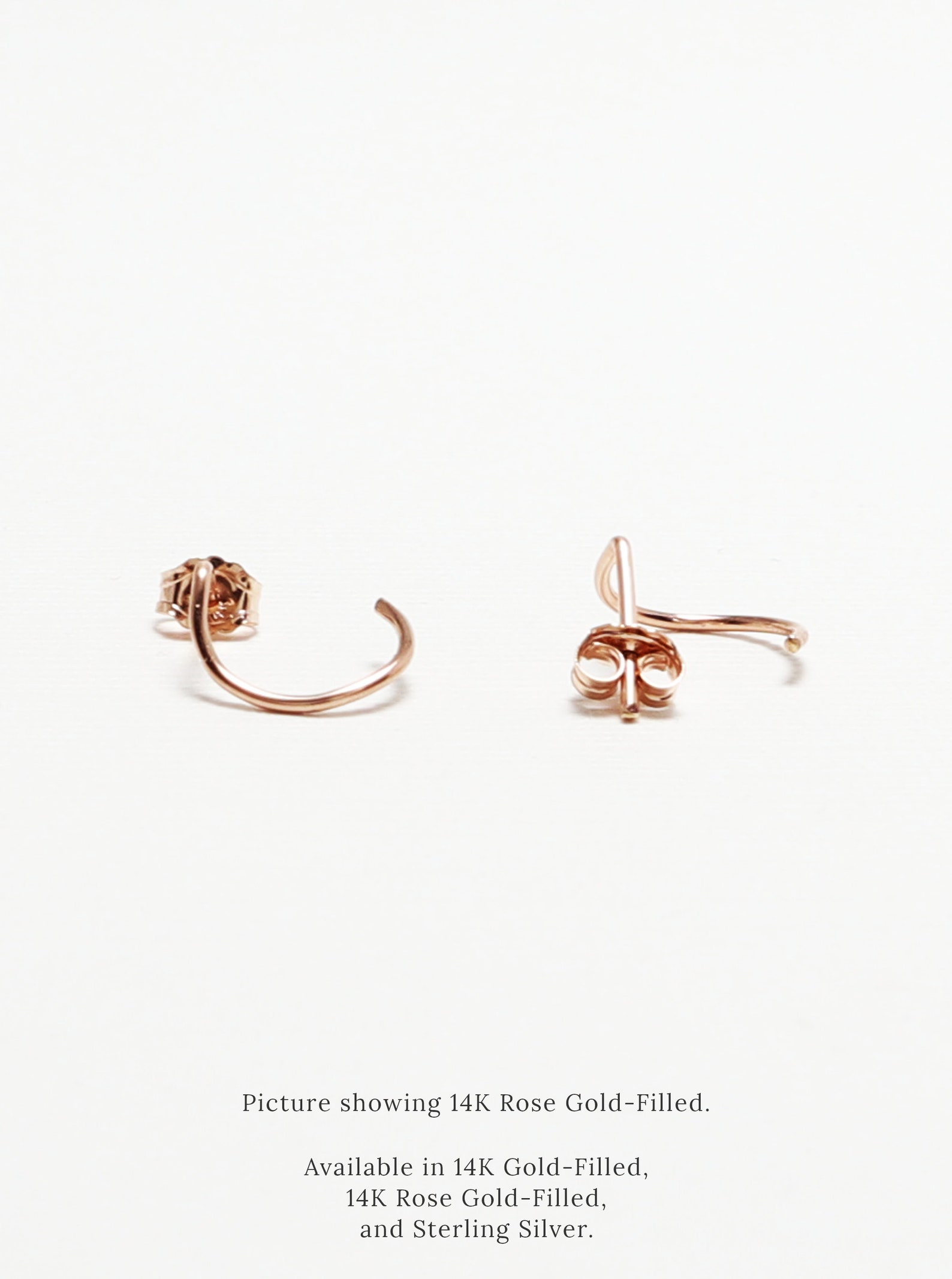 Open Hoop Gold Stud Earrings Small Half Hoops Tiny Huggie | Etsy