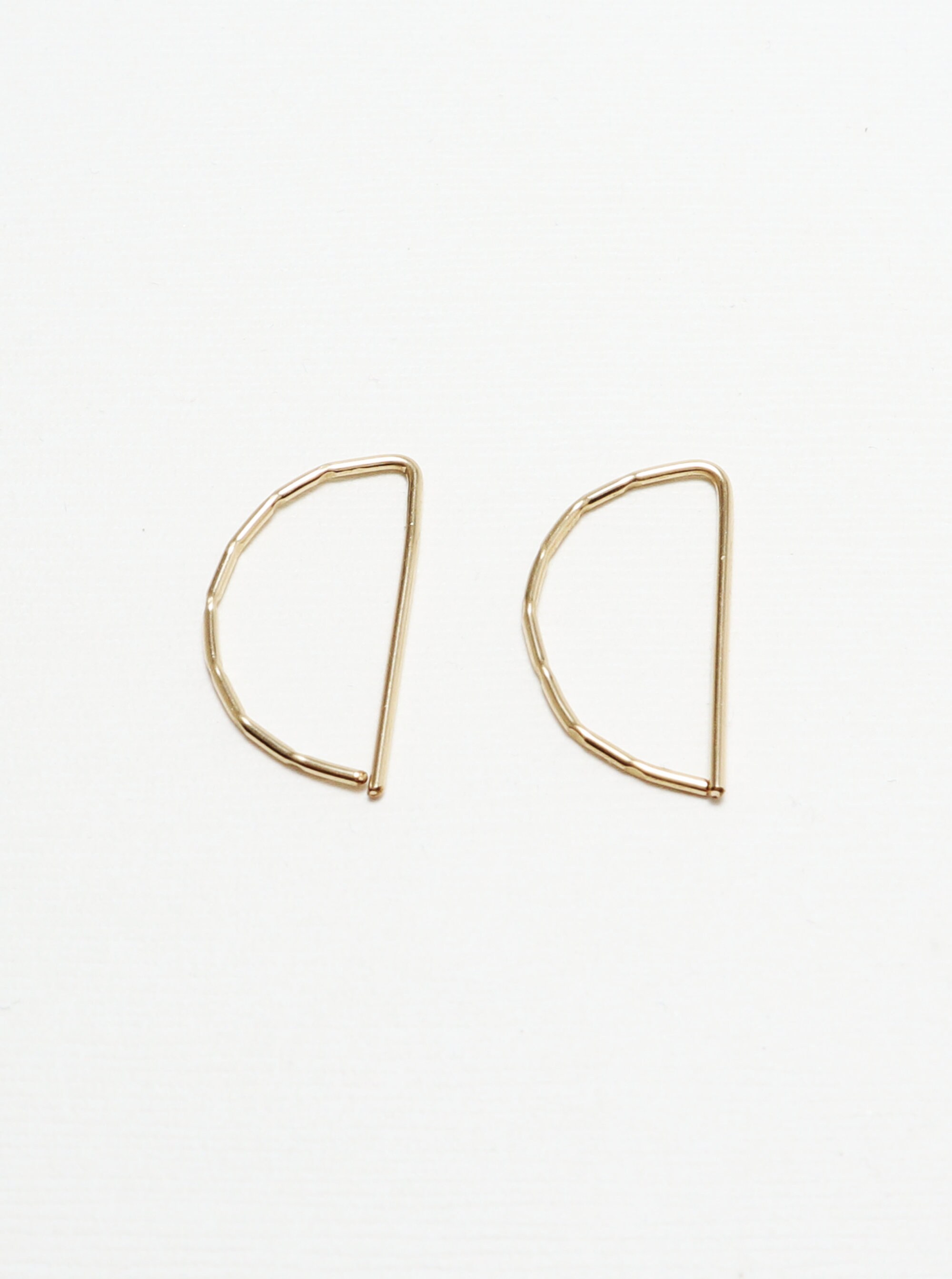 Half Moon Hoop Earrings, Half Hoop Earrings, Half Circle Earrings ...