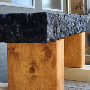 Serenity Bench | Shou Sugi Ban | Timber Frame | Hand Hewn | Mortise ...