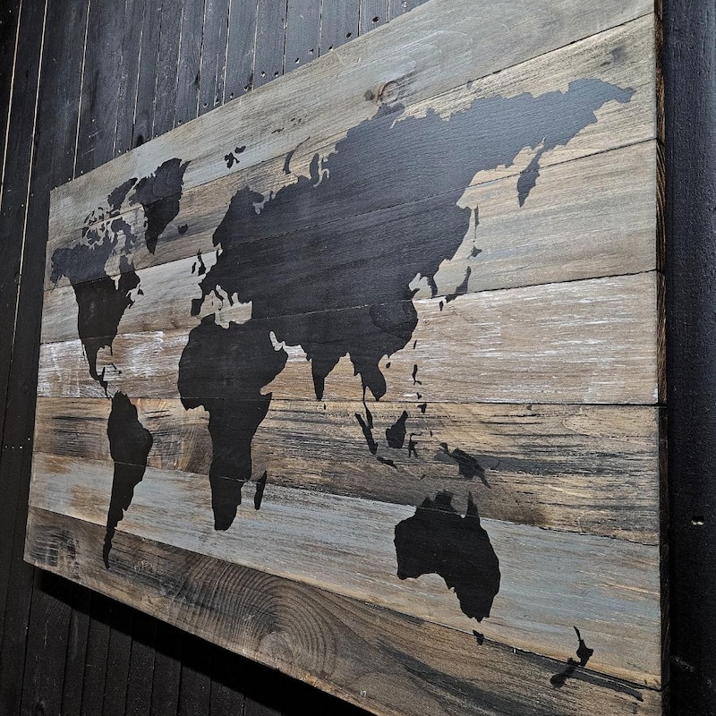 Reclaimed Wood 3d World Map - Etsy