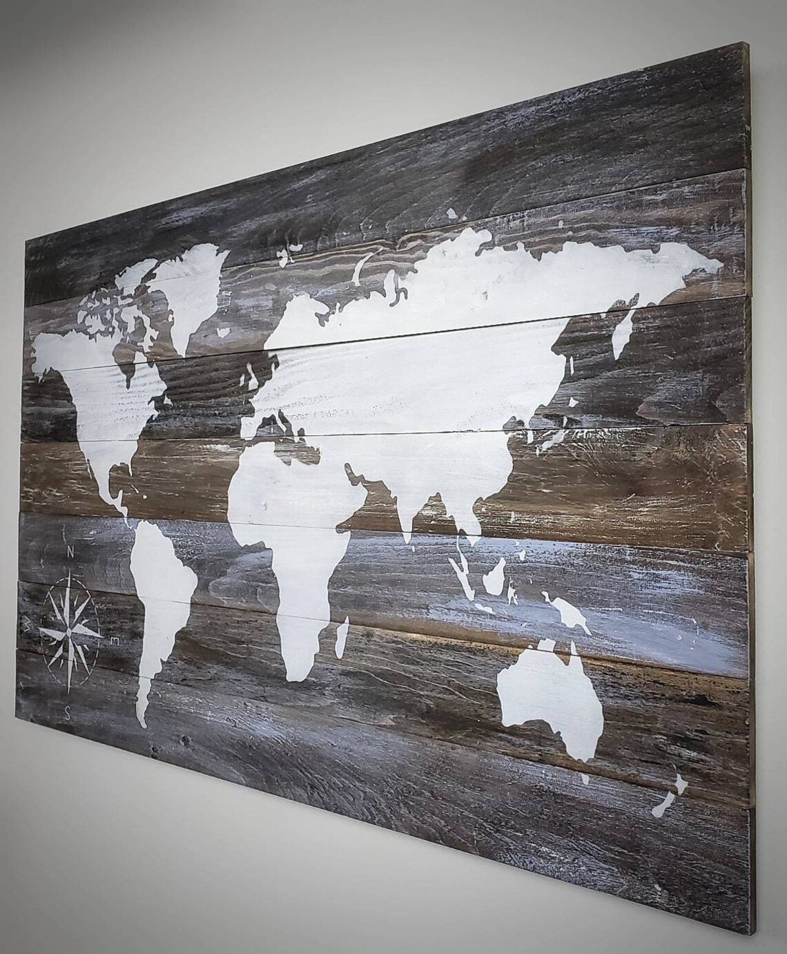Industrial 2.0 Rustic Wood Map World Map on Wood Wood Map - Etsy