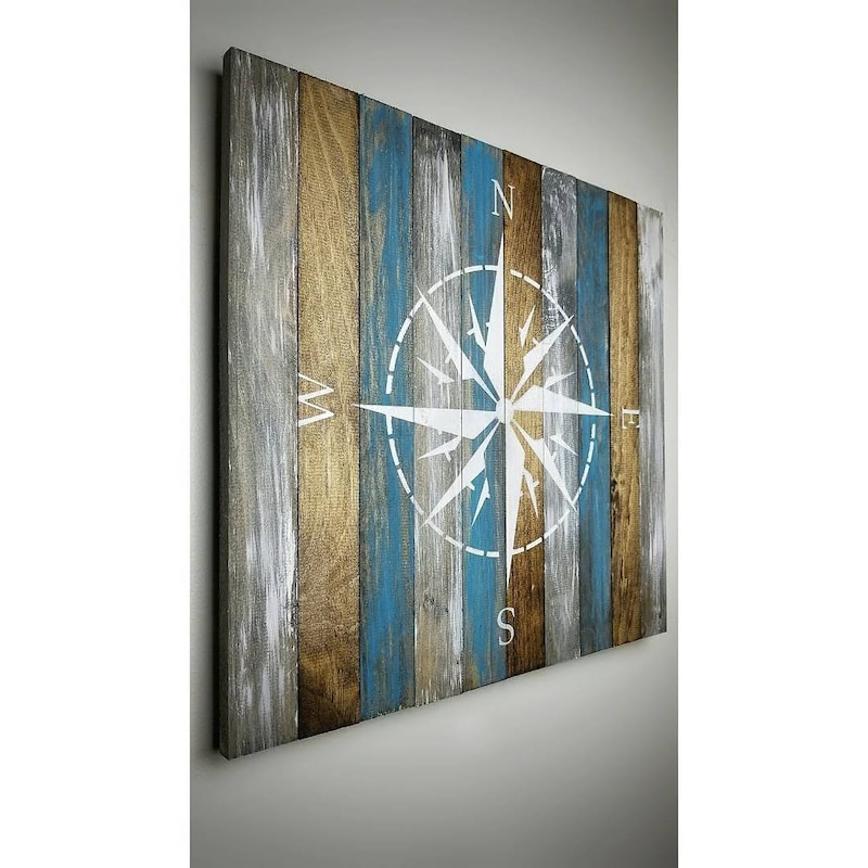 Wooden Compass Wall Art - Etsy