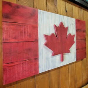 Handcrafted Wooden Canadian Flag | Flag of Canada | Canadian Wood Flag ...