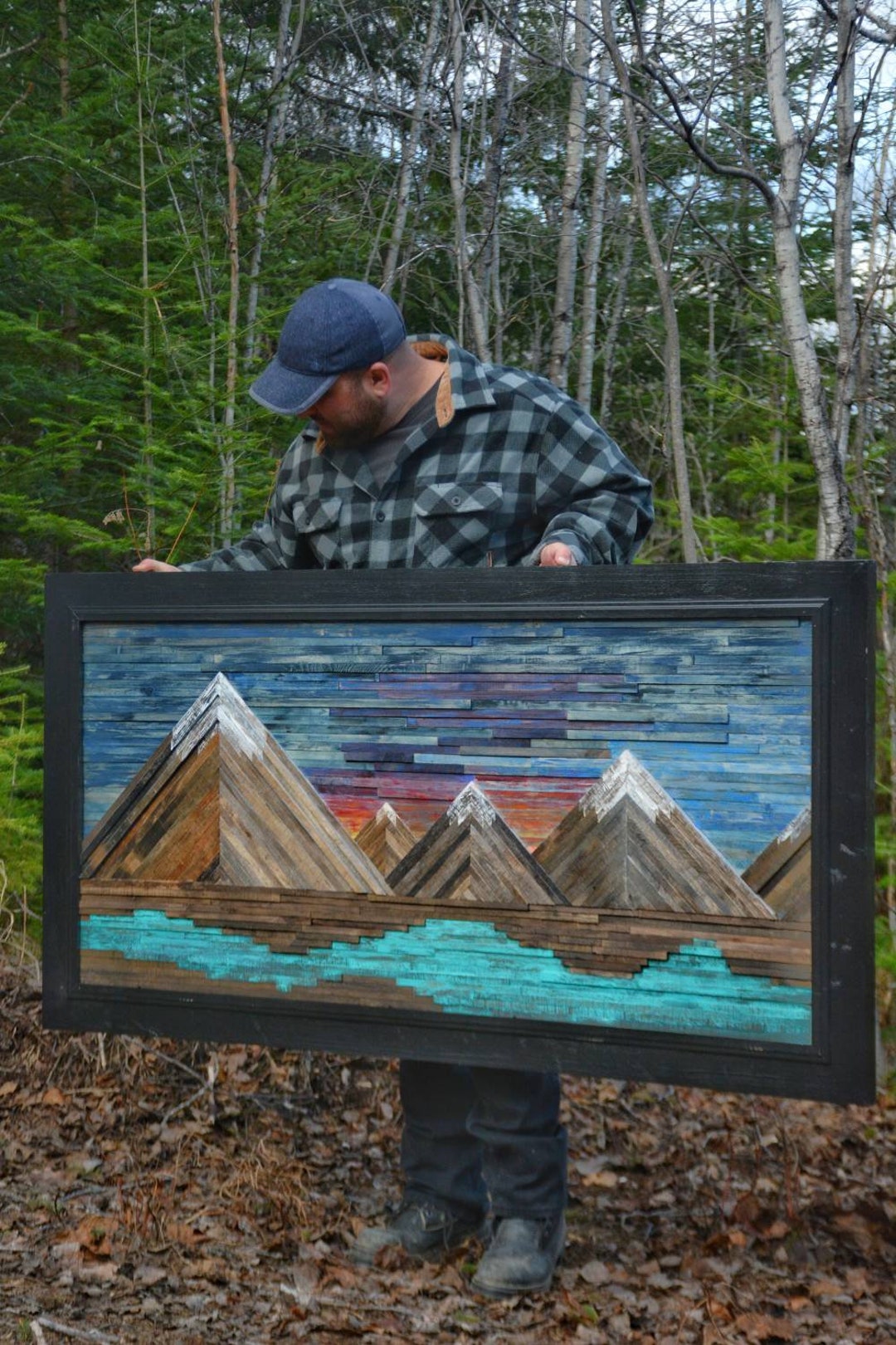 Banff | Wood Mountain Art | Canadian Rockies | Mountain Wall Art | Wood ...