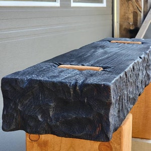 Serenity Bench | Shou Sugi Ban | Timber Frame | Hand Hewn | Mortise ...
