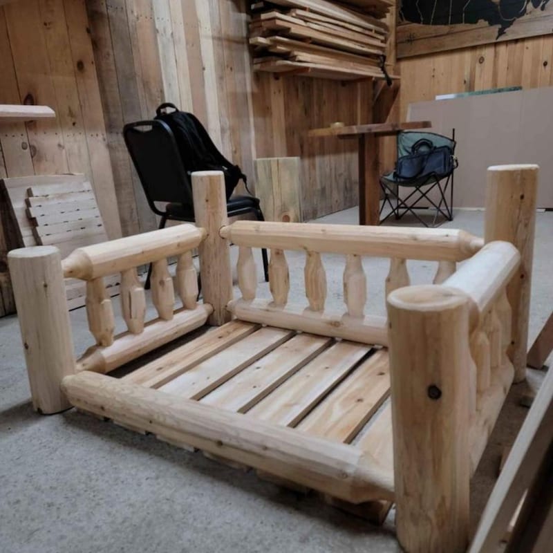 Rustic Log Bed - Etsy