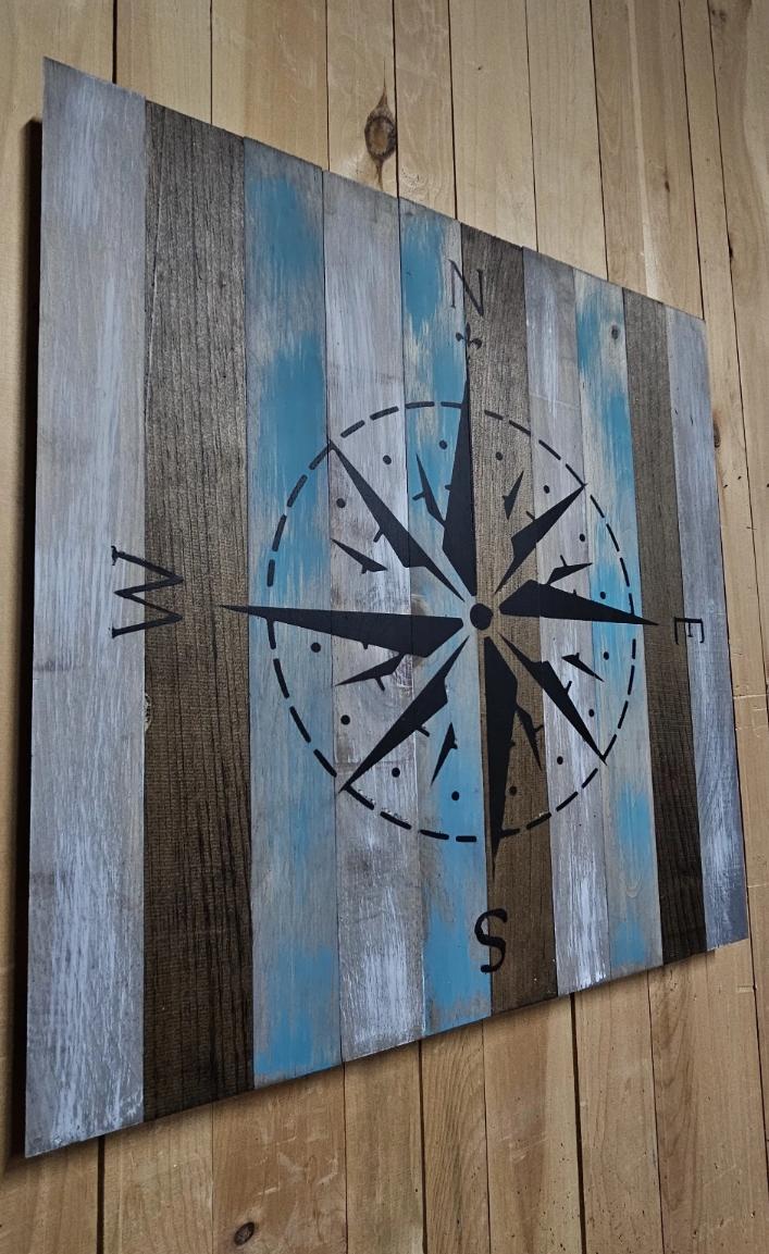 Rustic Chic Wood Compass | Wall Art | Handmade Wooden Coastal Decor - Etsy