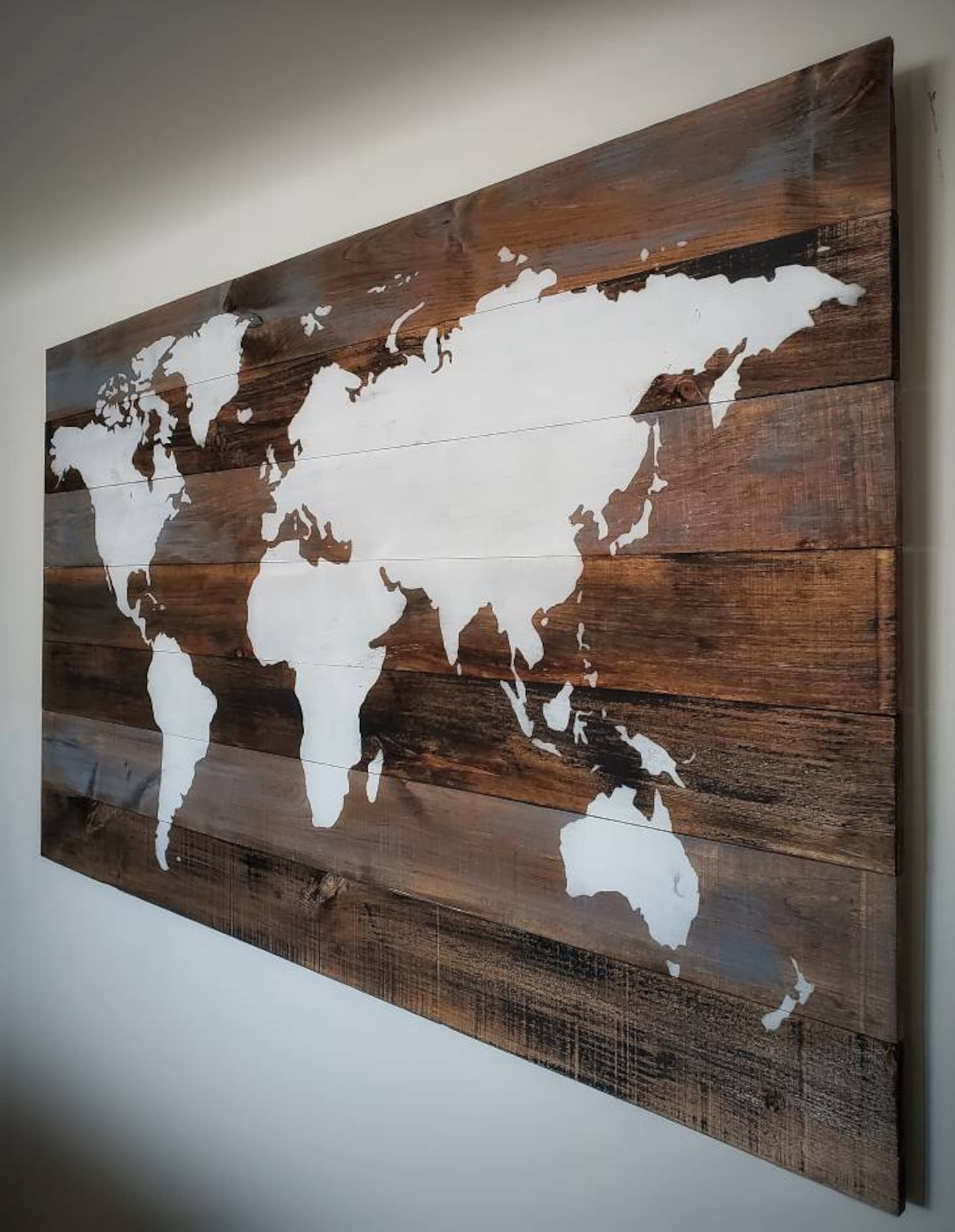 Industrial 1.0 Rustic Wood Map World Map on Wood Wood Map - Etsy Canada