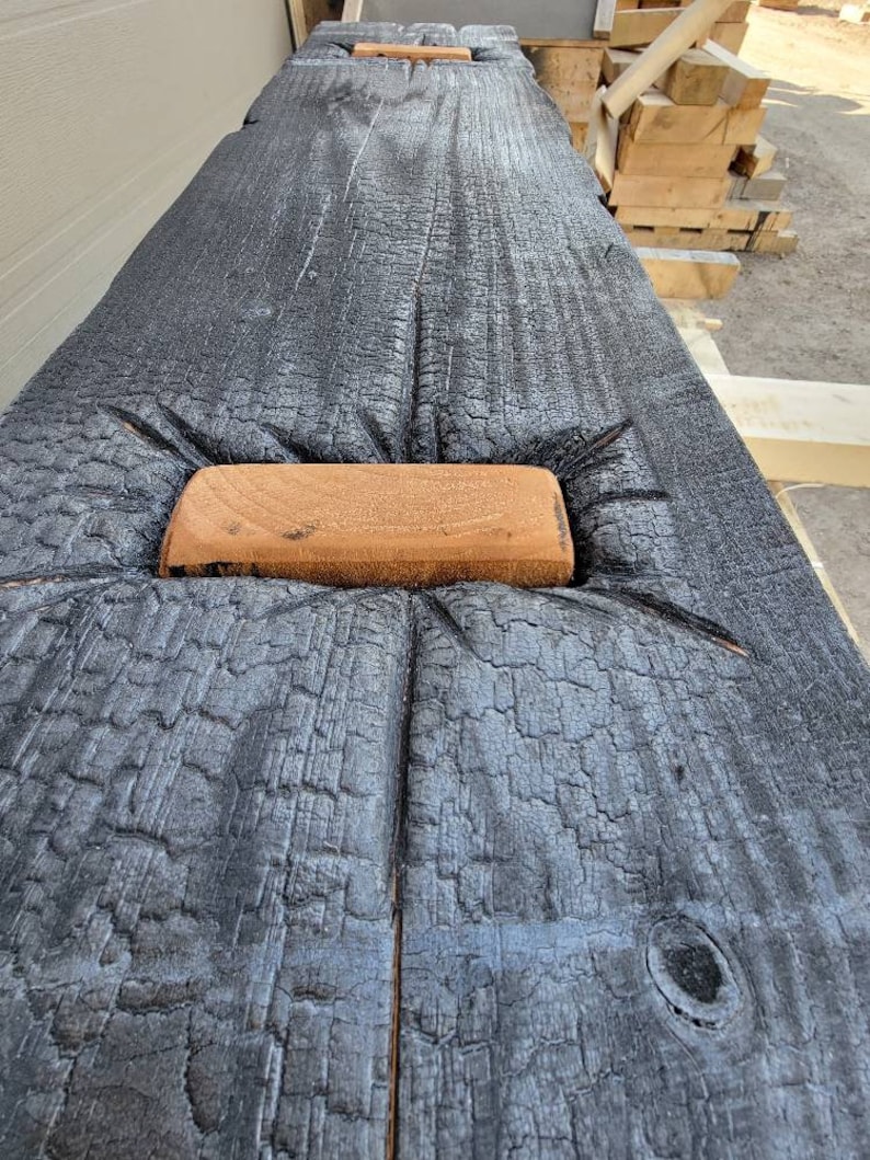 Serenity Bench | Shou Sugi Ban | Timber Frame | Hand Hewn | Mortise ...