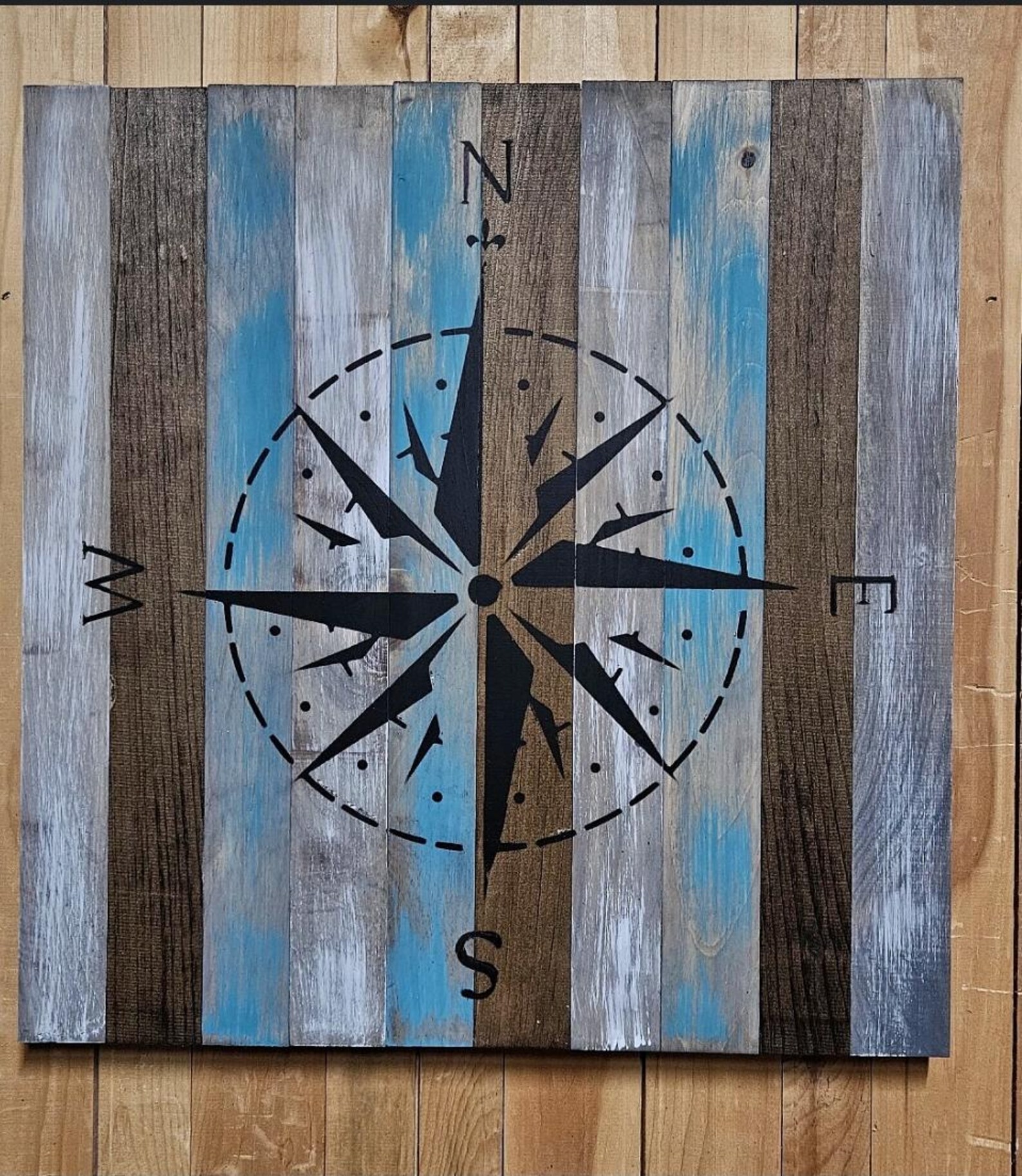 Rustic Chic Wood Compass | Wall Art | Handmade Wooden Coastal Decor - Etsy